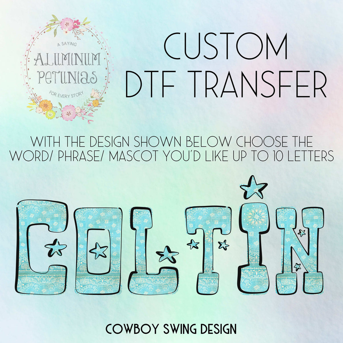 Custom Word DTF Transfer, Custom DTF, Ready to Press-Choose Your Word ...