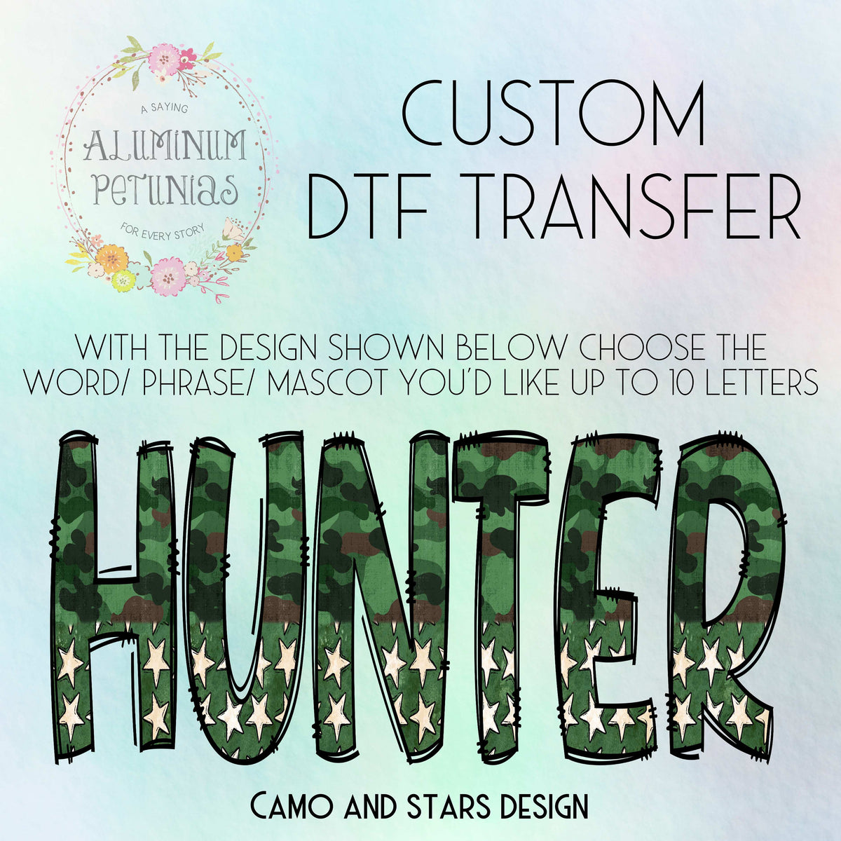Custom Word DTF Transfer, Custom DTF, Ready to Press-Choose Your Word ...
