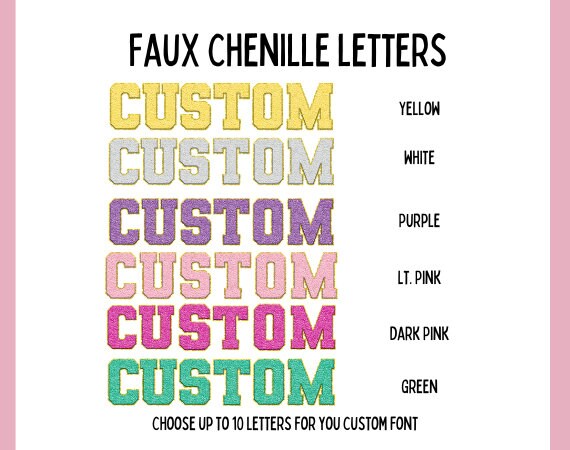 Custom Varsity Chenille Patch Letters, DTF Transfer, Direct to film tr ...